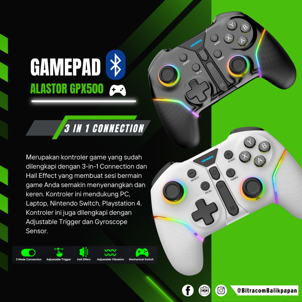Jual NYK Gamepad Joystik GPX500 Trimode Alastor dengan 3-in-1 ...