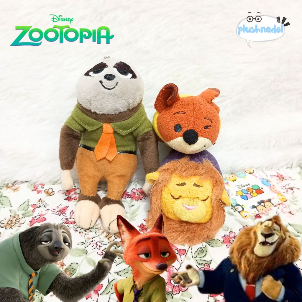 Jual DISNEY Zootopia Plush & Tsum Tsum - Nick, Flash & Lionheart ...
