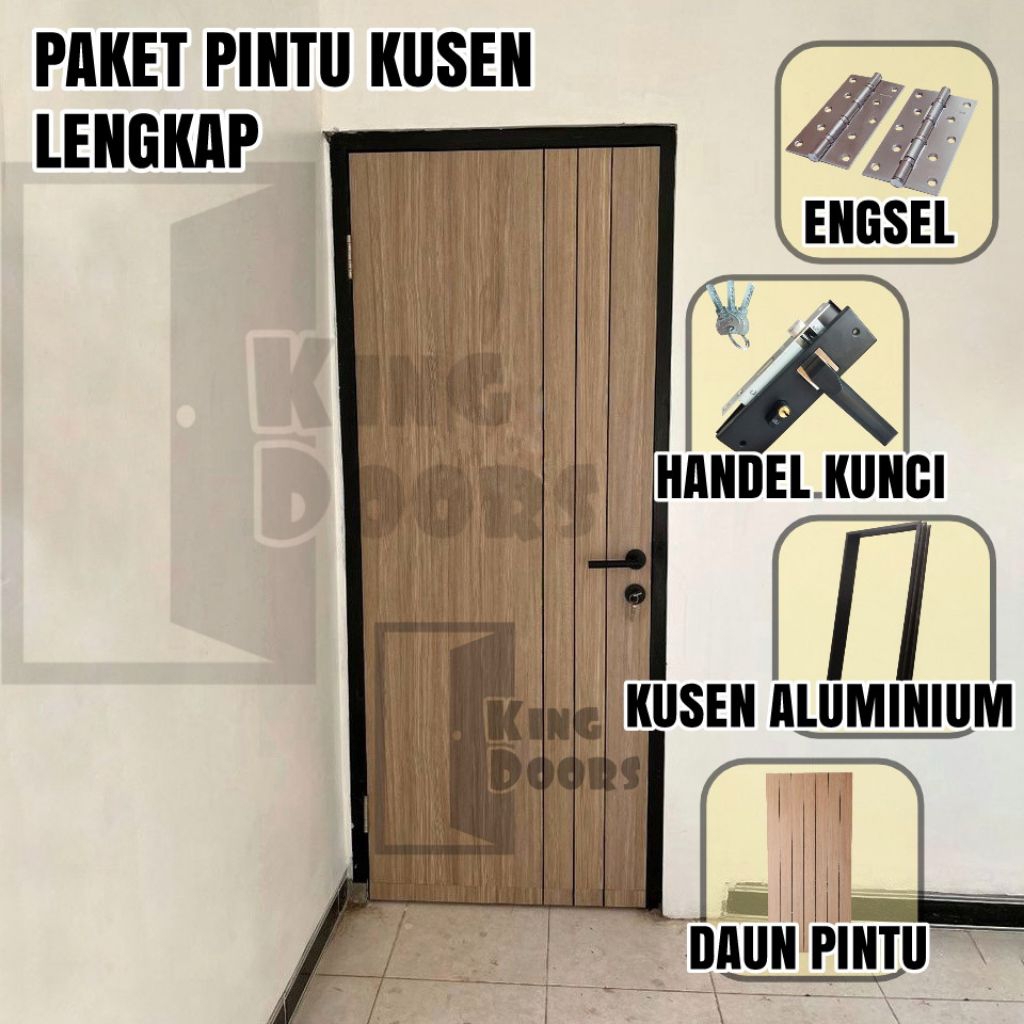 Jual pintu kamar minimalis | Satu set pintu kusen lengkap | Pintu ...