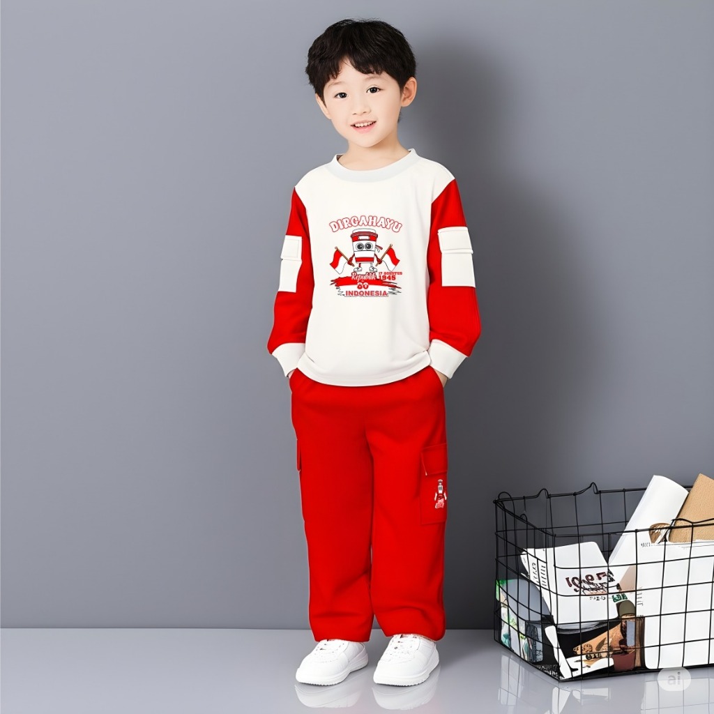 Jual Setelan Baju Cargo Anomali CAPUCINO ASSASINO Kemerdekaan Merah-Putih Anak Laki-laki Dan ...
