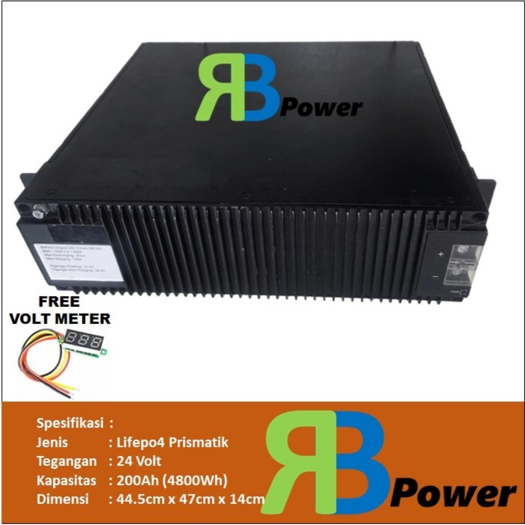 Jual Baterai Battery Lifepo4 24V 200Ah plus BOX untuk PLTS UPS server ...
