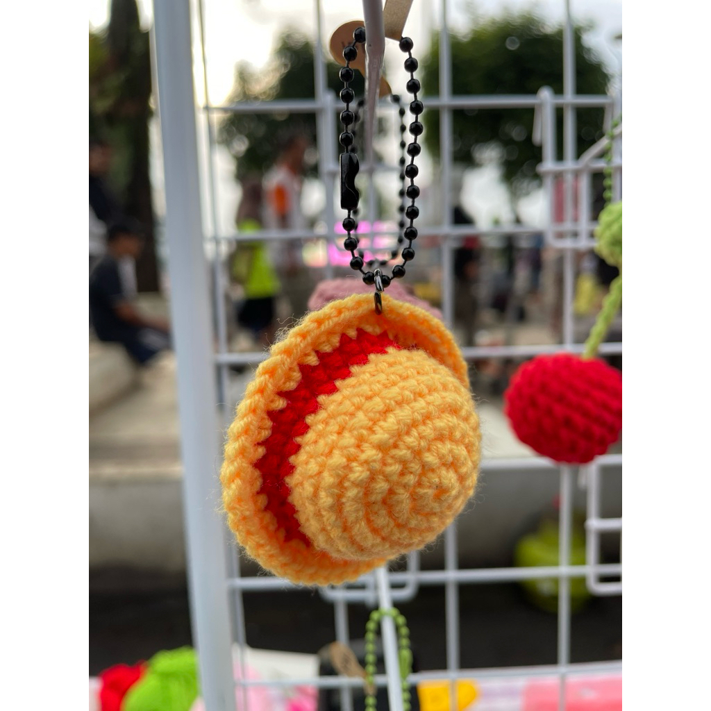 Jual Luffy Hat Crochet Keychain . Gantungan Kunci Topi OnePiece ...