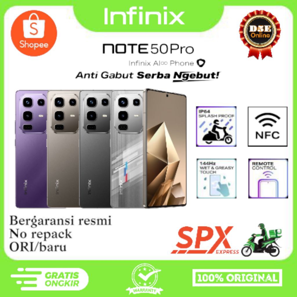 Jual hp infinix note 50 pro 90W+30W wireless JBL SoC Helio G100 ...