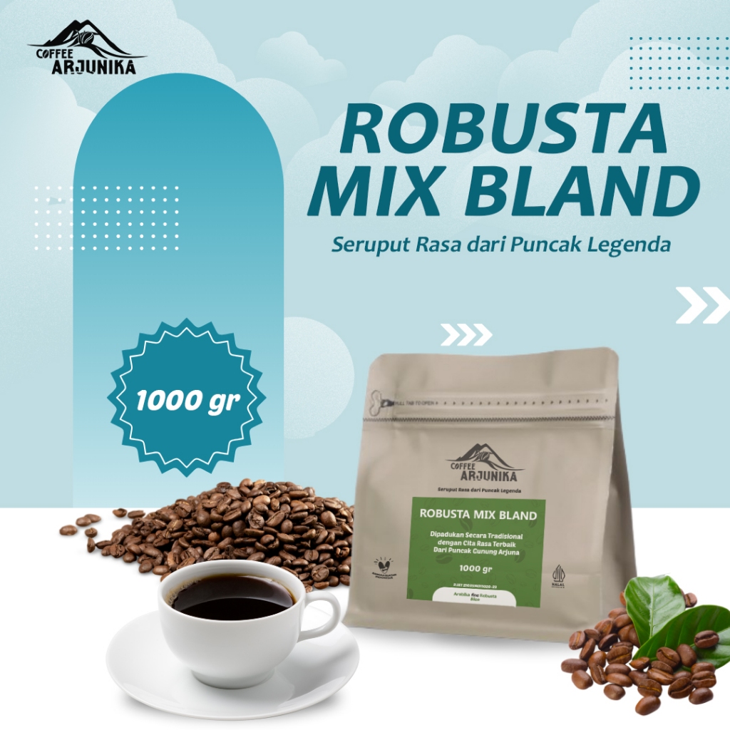 Jual Kopi Bubuk Robusta Mix Blend Arjunika 500gr / 1kg – Strong ...