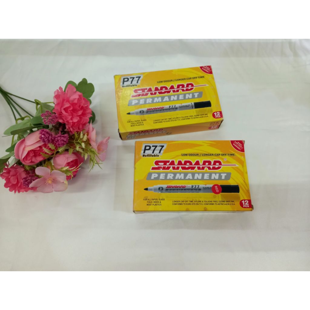 Jual Spidol Standard Merah permanent(perpack isi 12pcs) | Shopee Indonesia