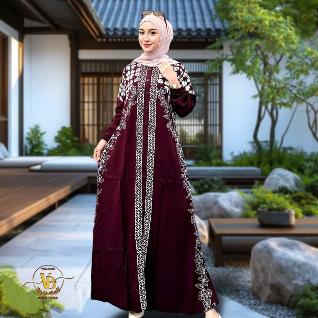 Jual VTHREE BATIK - GAMIS WANITA MODERN MEWAH TERBARU / LONGDRESS ...