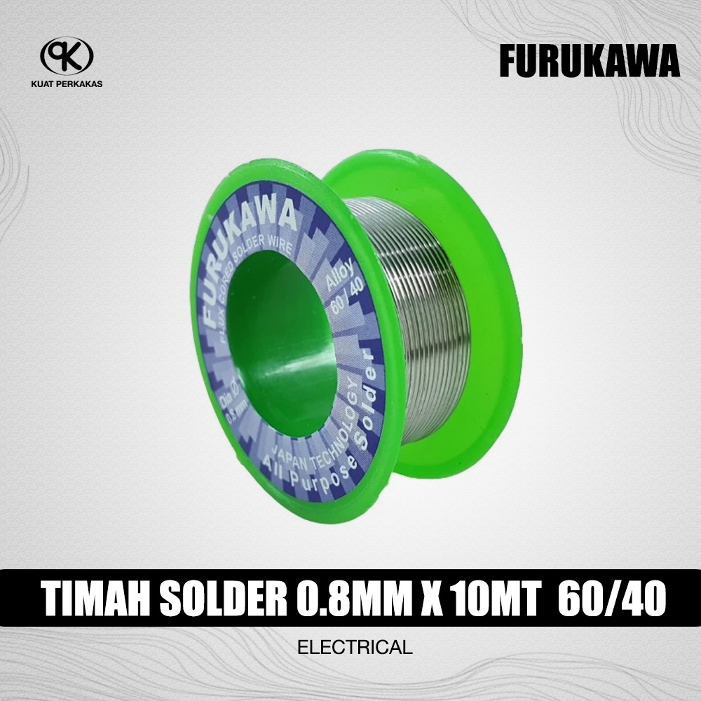 Jual FURUKAWA timah solder 0.8mm x 10mt 60/40 / Flux cored solder wire ...