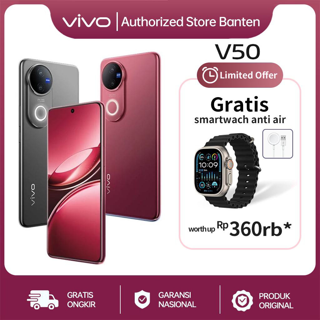 Jual 【NEW】vivo V50 Rounded-edge Design, ZEISS Group Potrait, IP68+IP69, vivo AI Color Harmony ...