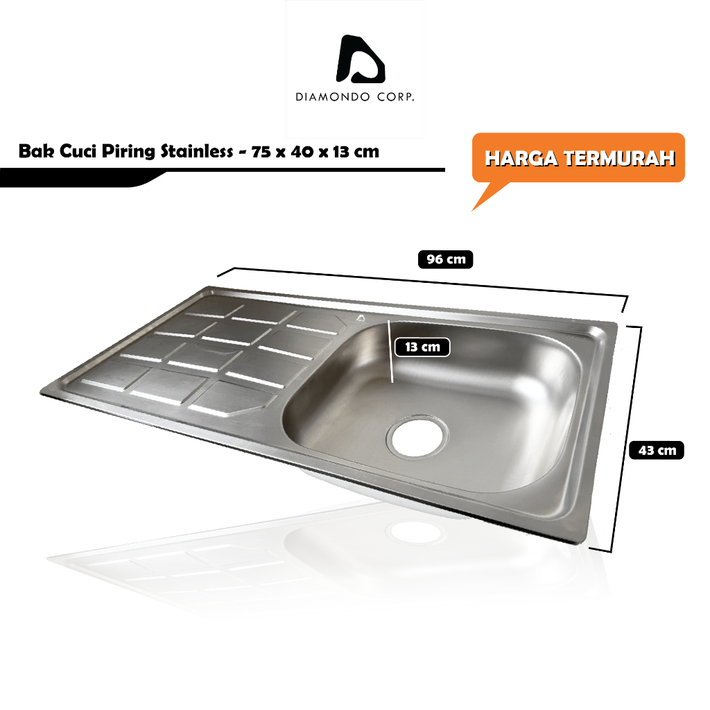 Jual Bak Cuci Piring Wastafel Sink Stainless Steel Dapur Tebal Satu ...
