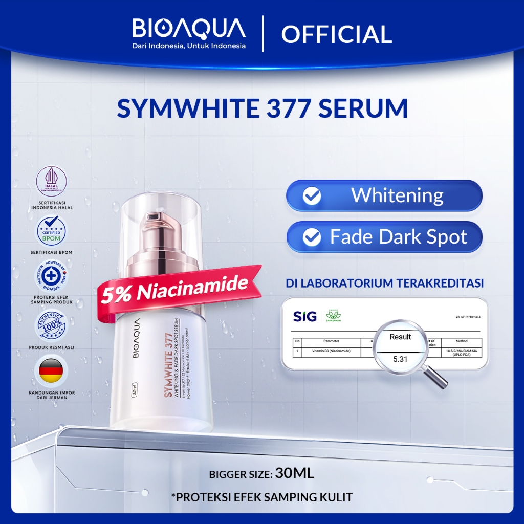 Jual BIOAQUA SymWhite 377 Whitening & Fade Dark Spot Serum Flek Hitam Serum Wajah Glowing ...