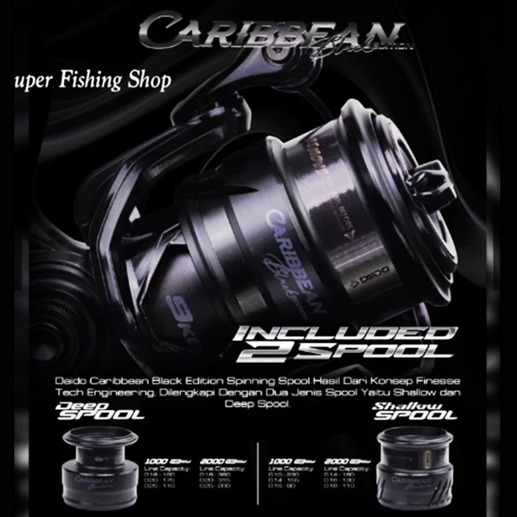 Jual Reel Daido Caribbean Black Edition 1000 2000 RPC II Limited Edition | Shopee Indonesia
