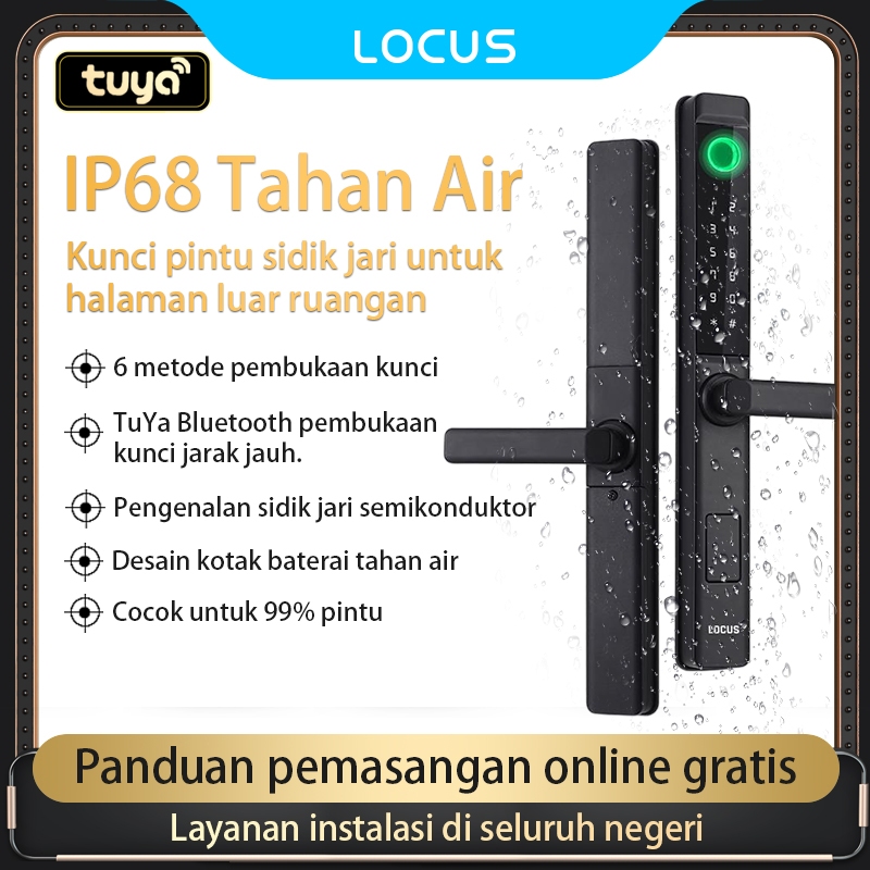 Jual Locus S4 Waterproof Smart Door Lock, Kunci Pintu Geser, Kaca, Kunci Pintu Digital Sidik ...
