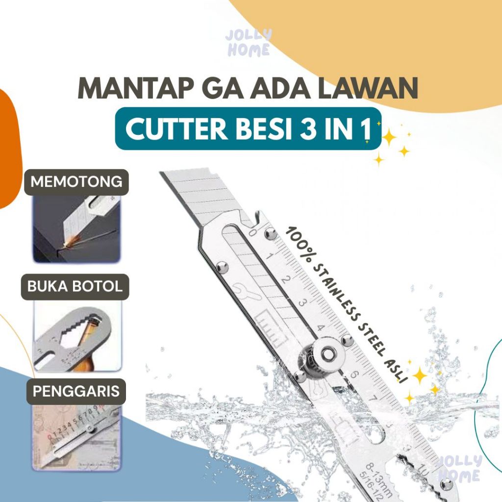 Jual PISAU CUTTER STAINLESS MULTIFUNGSI PEMBUKA TUTUP BOTOL PENGGARIS ...