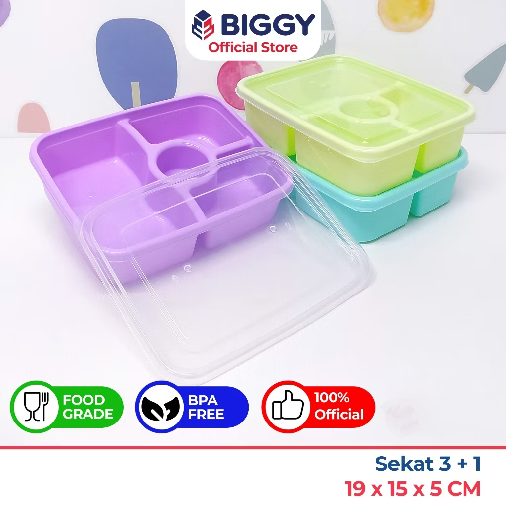 Jual [LUNCH BOX MURAH] TEMPAT MAKAN BIGGY LUNCH BOX RUMI WARNA WARNI 4 ...