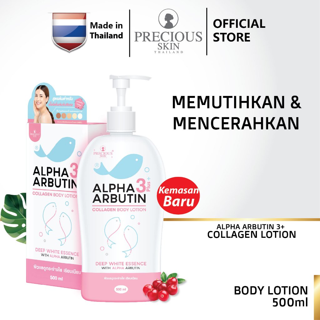 Jual Precious Skin Thailand Alpha Arbutin 3 Plus Collagen Whitening Lotion / Hand Body 500ml ...