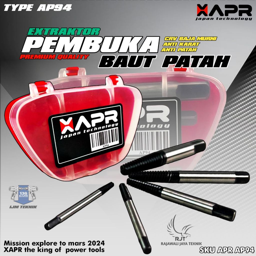 Jual APR alat pembuka baut PATAH rusak sekrup doll aus buka sekrup ekstraktor AP94 5PC | Shopee ...