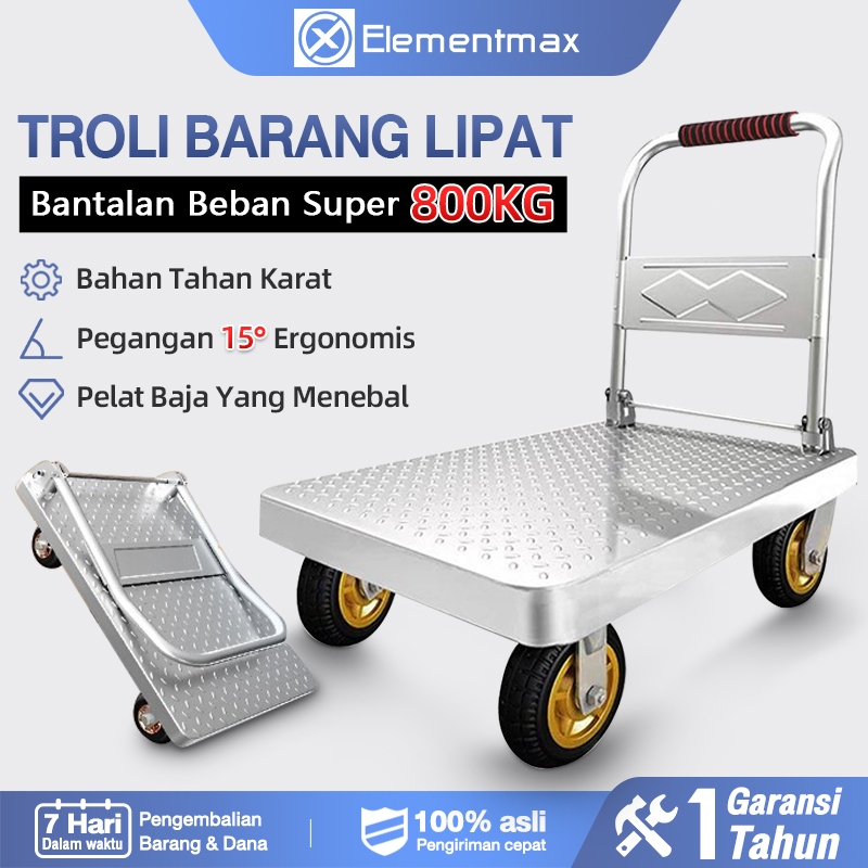 Jual Elementmax Handtruck Troli Barang Lipat Model Besi 800KG 90*60CM ...