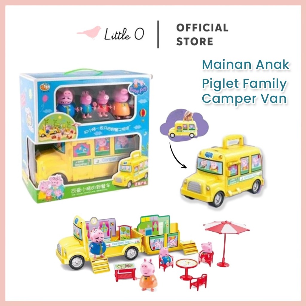 Jual LITTLE O Piglet Family Camper Van Karakter Mainan Anak Kado ...