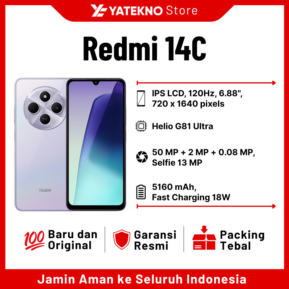 Jual (ORIGINAL) Xiaomi Redmi 14C 6/128GB + 8/256GB GARANSI RESMI ~ NEW ...
