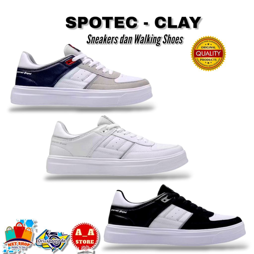 Jual Spotec Clay Sepatu Sneakers Walking Shoes | Shopee Indonesia