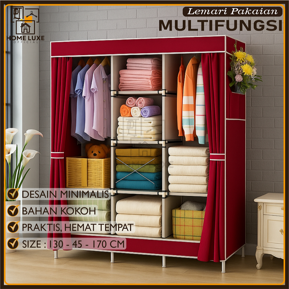 Jual HOMELUXE Lemari Pakaian / Lemari Kain Resleting / Lemari Baju ...