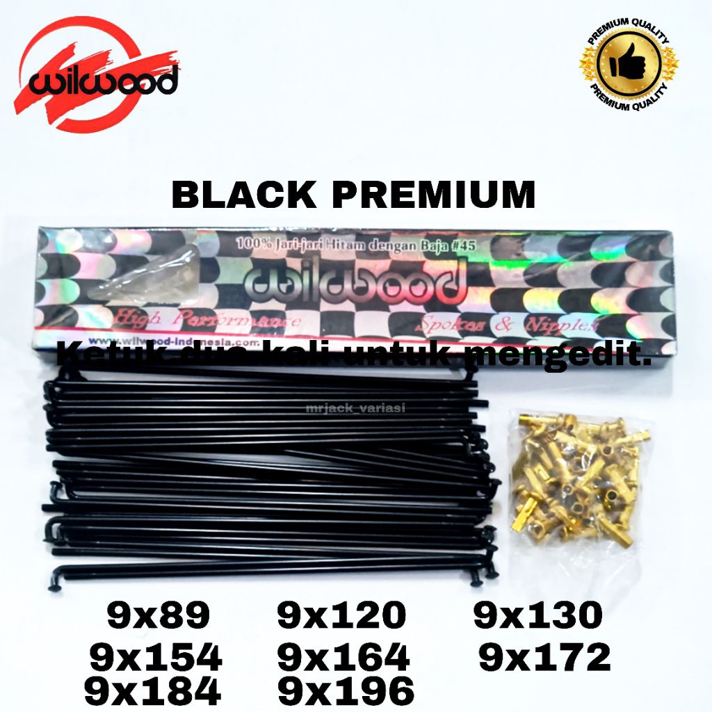 Jual Jari -jari jeruji ruji motor Wilwood warna Black/Hitam ukuran ...