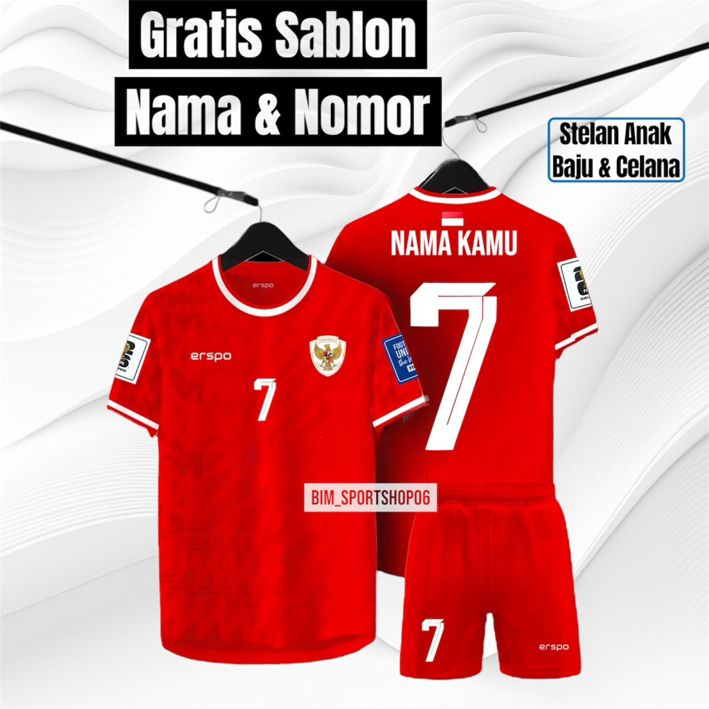 Jual Jersey Timnas Erspo Terbaru Stelan Anak-Anak Bisa Custom Nama Dan Nomor Punggung | Shopee ...