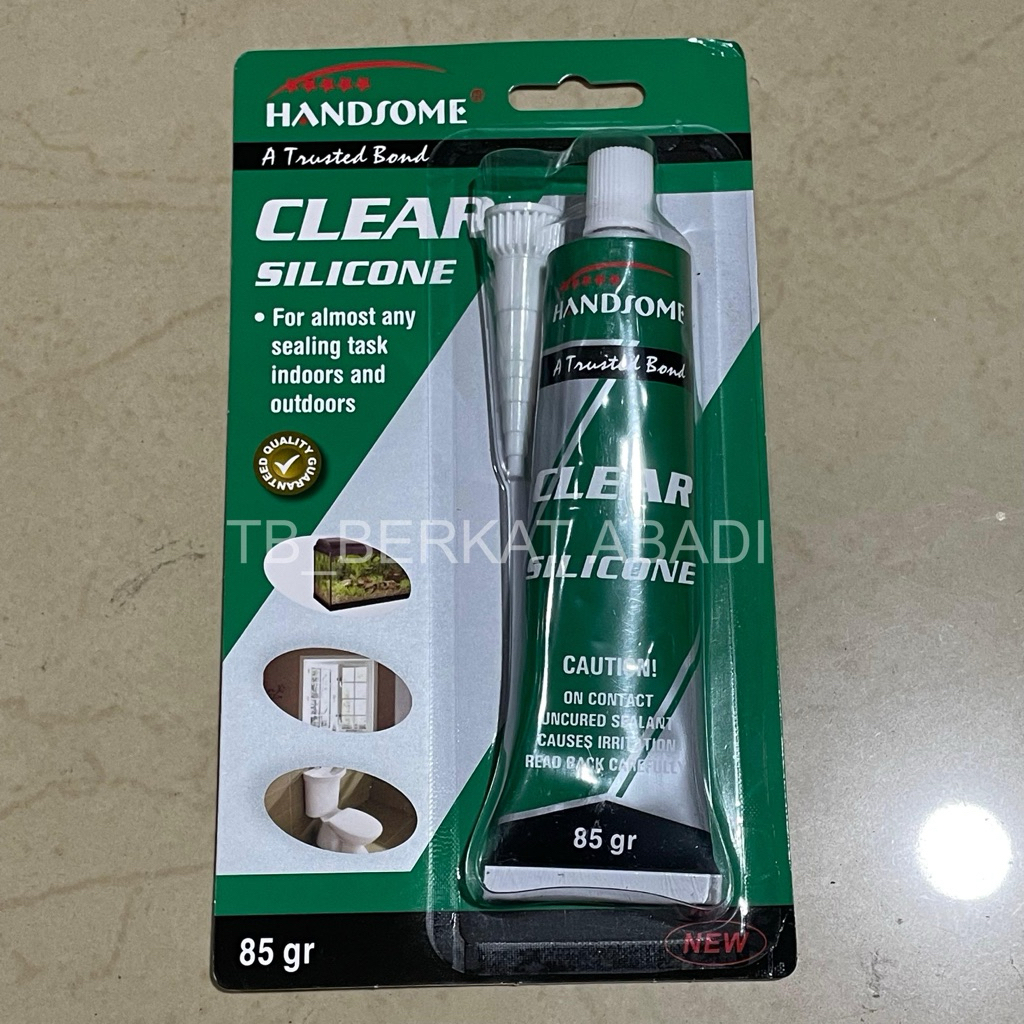 Jual Lem Kaca HANDSOME Besar / Lem Kaca Sealant Bening Clear HANDSOME ...