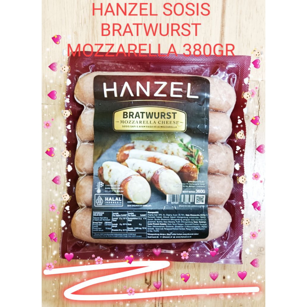 Jual HANZEL SOSIS BRATWURST MOZZARELLA CHEESE 380GR | Shopee Indonesia