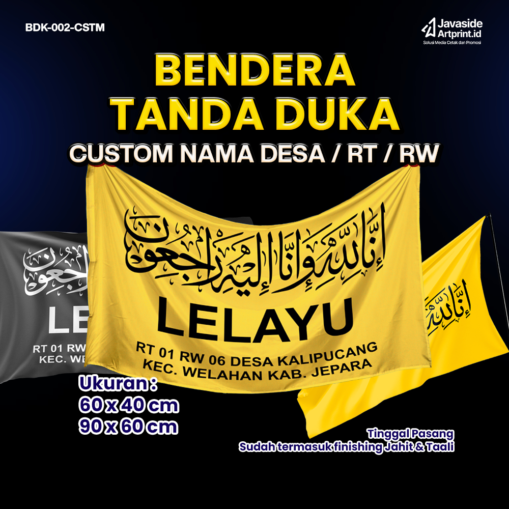 Jual BENDERA TANDA DUKA KEMATIAN CUSTOM NAMA DESA/RT/RW - BAHAN KAIN ...