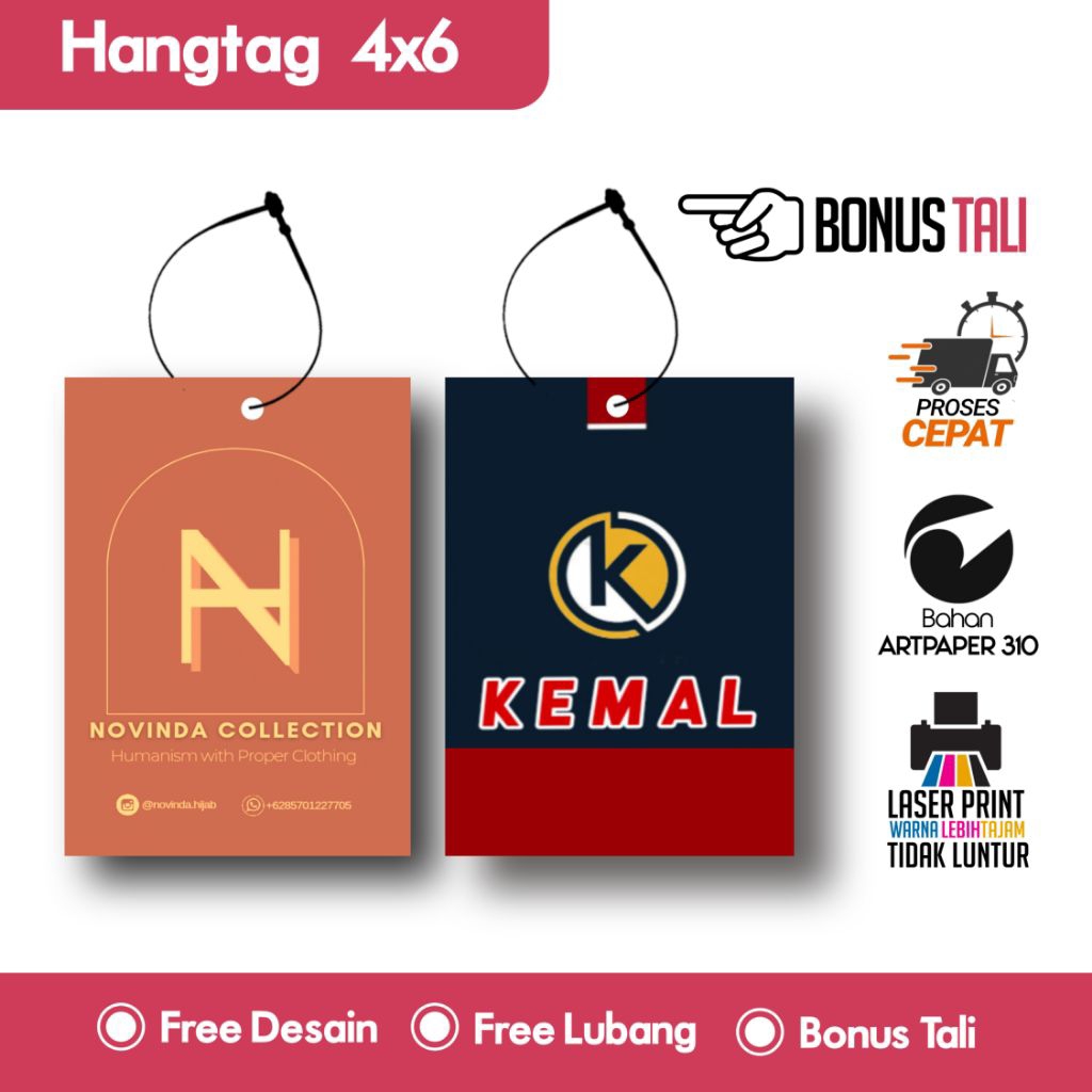 Jual Hang Tag Baju (FREE DESIGN) - Label Baju - Cetak Hangtag Baju ...