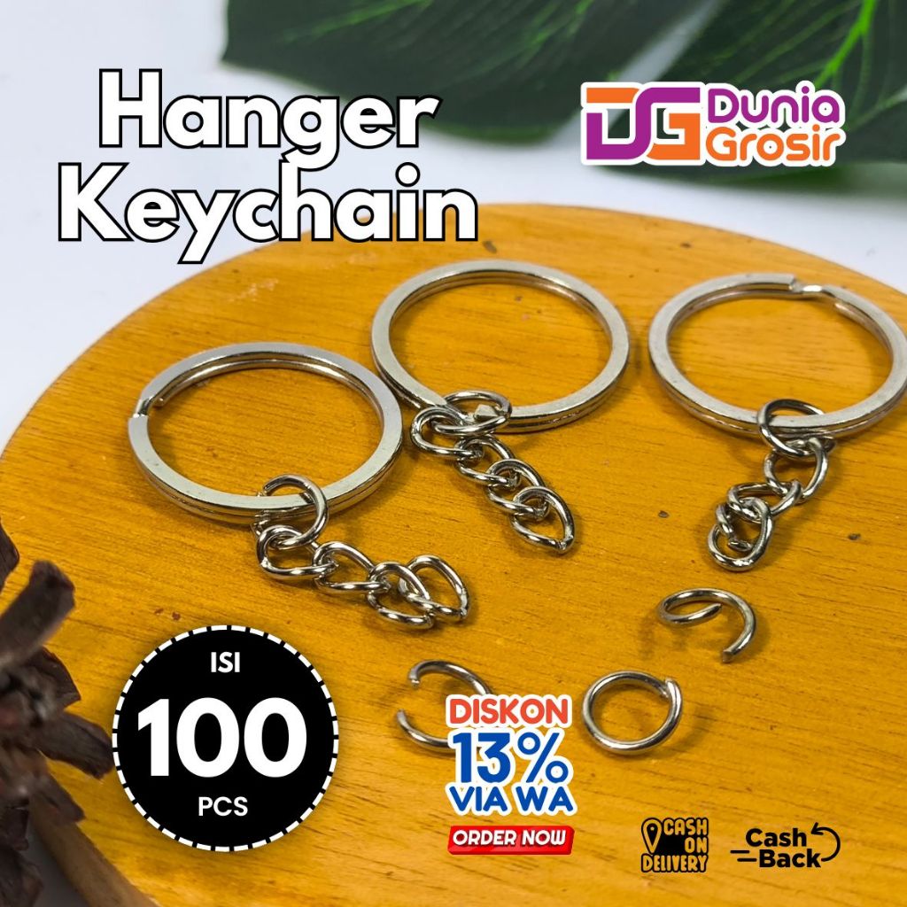 Jual [ISI 100] Ring Besi Gantungan Kunci Ganci Model Rantai RING 2,5 CM ...