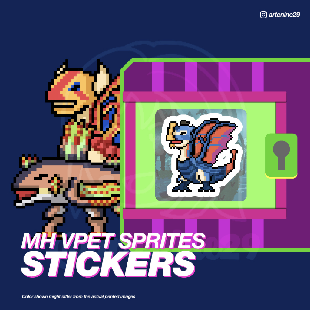 Jual Fan Merch Monster Hunter Vpet Sprite Stickers Set | Shopee Indonesia