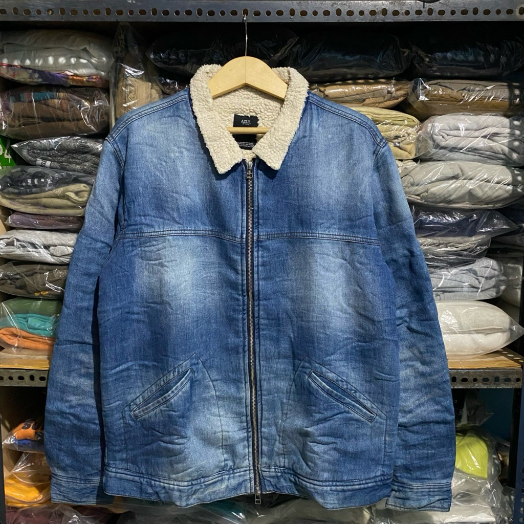 Jual Azul by Moussy Jacket Biru Size XL 70x60 Sherpa Lined | Shopee ...