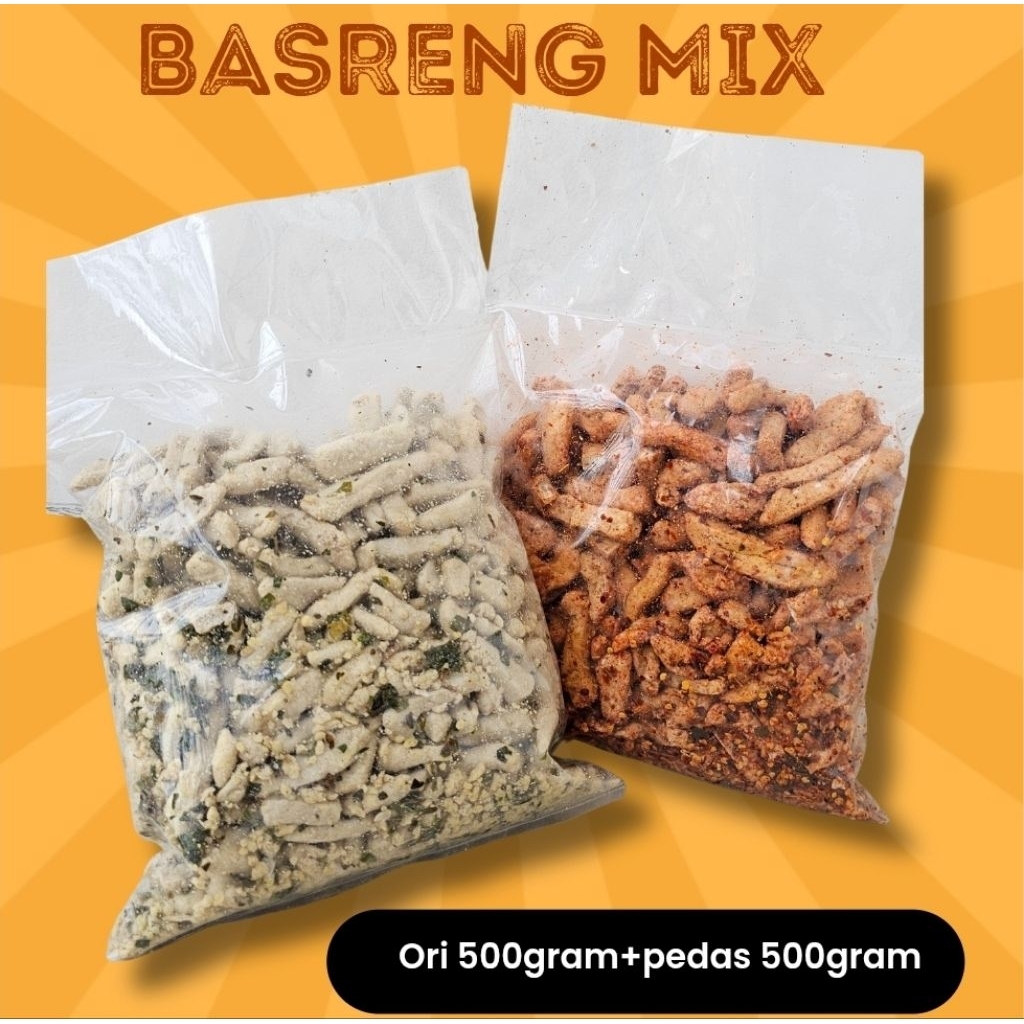 Jual Basreng Pedas Daun Jeruk 1Kg mix Murah Original Makanan Ringan ...