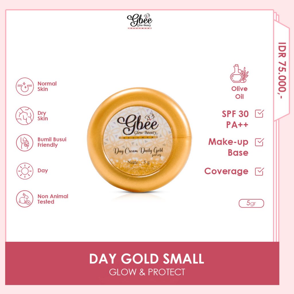 Jual Gbee Glow Beauty Day Cream Gold Small 5gr (COD) / Cream Siang ...