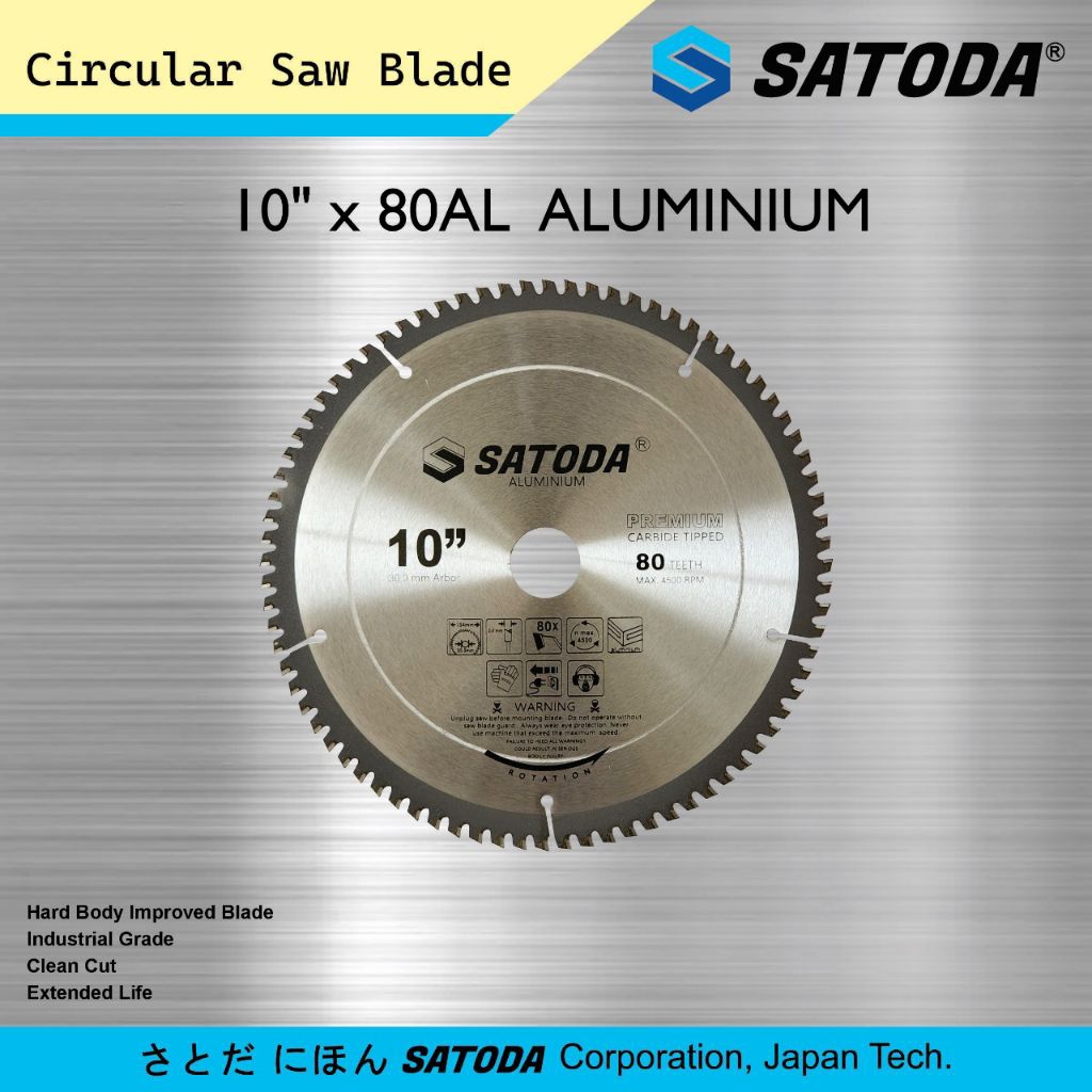 Jual Mata Gergaji ALUMUNIUM SATODA 10" X 80teeth | Shopee Indonesia