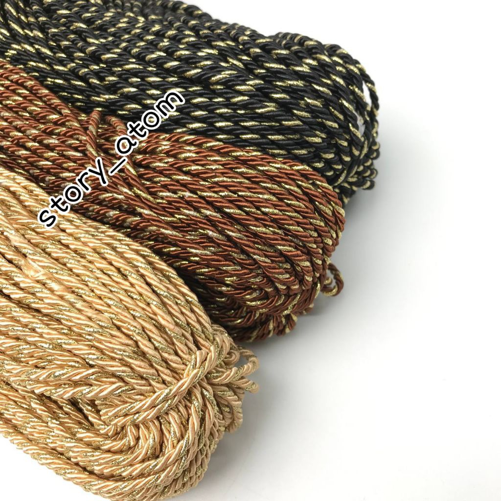 Jual PER YARD - 3MM TALI TAMPAR / TALI KUR LIS GOLD/TALI TAMPAR GLITER ...