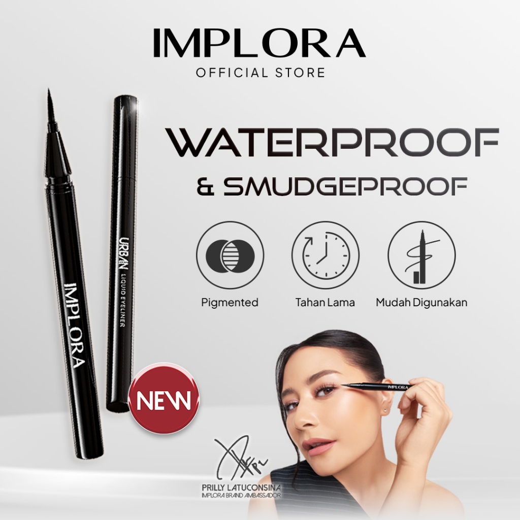 Jual Implora Urban Liquid Eyeliner Waterproof Hitam | Prilly's Choice | Tahan Lama | Shopee ...