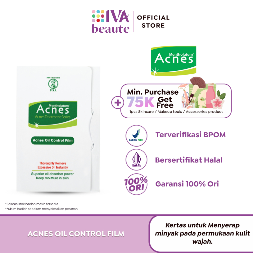 Jual Acnes Oil Control Film 50 Sheet Kertas Serap Minyak Wajah | Shopee ...