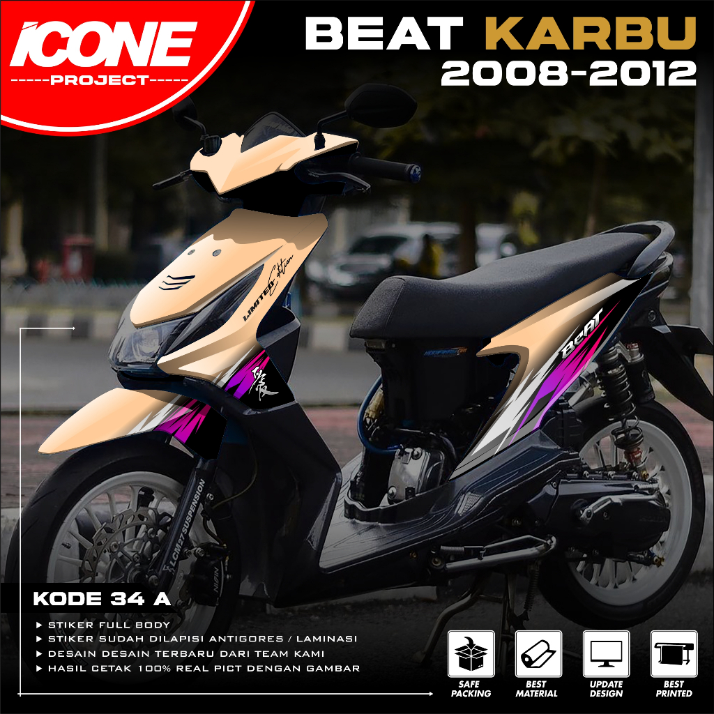 Jual ICONE PROJECT Stiker Motor Beat Karbu Full Body Bahan Premium ...