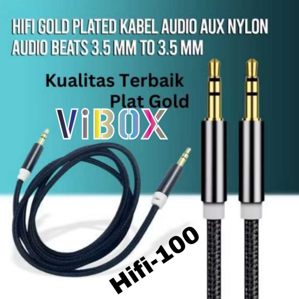 Jual Vibox Kabel Aux Hifi-100 Hifi Gold Plated Kabel Audio Aux Nylon ...