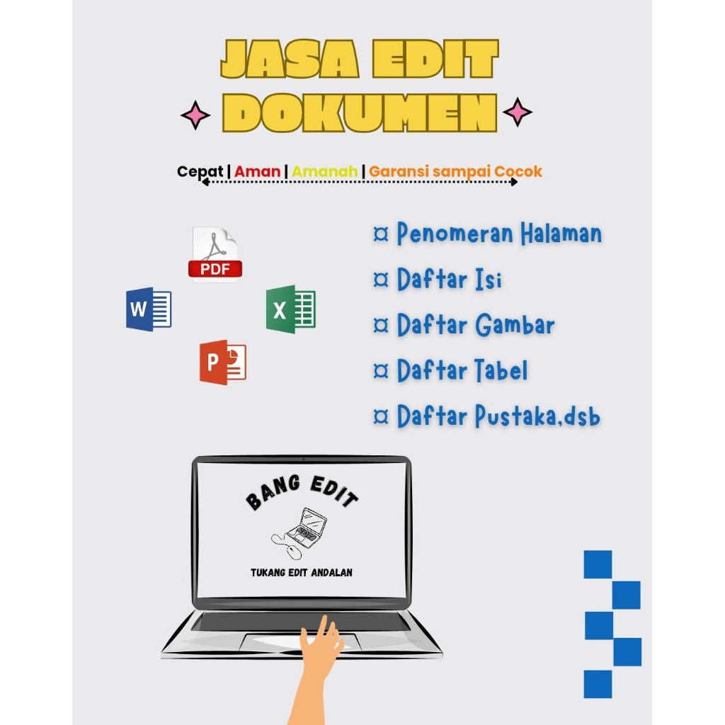 Jual JASA EDIT DOKUMEN (Penomeran halaman | Daftar isi | Daftar gambar | Daftar Tabel | Daftar ...