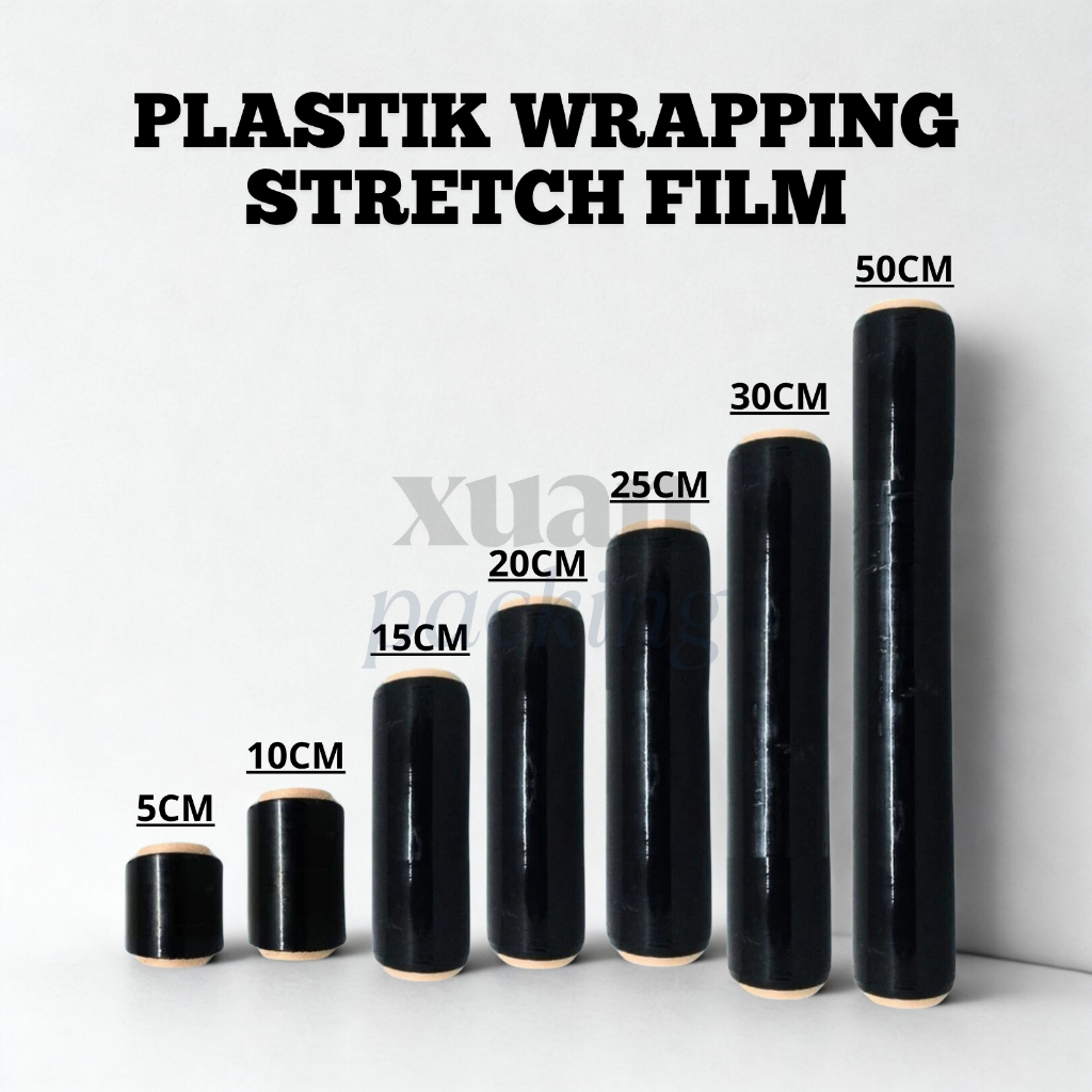 Jual Plastik Wrapping Barang / Stretch Film HITAM WATERPROOF 5cm 10cm ...