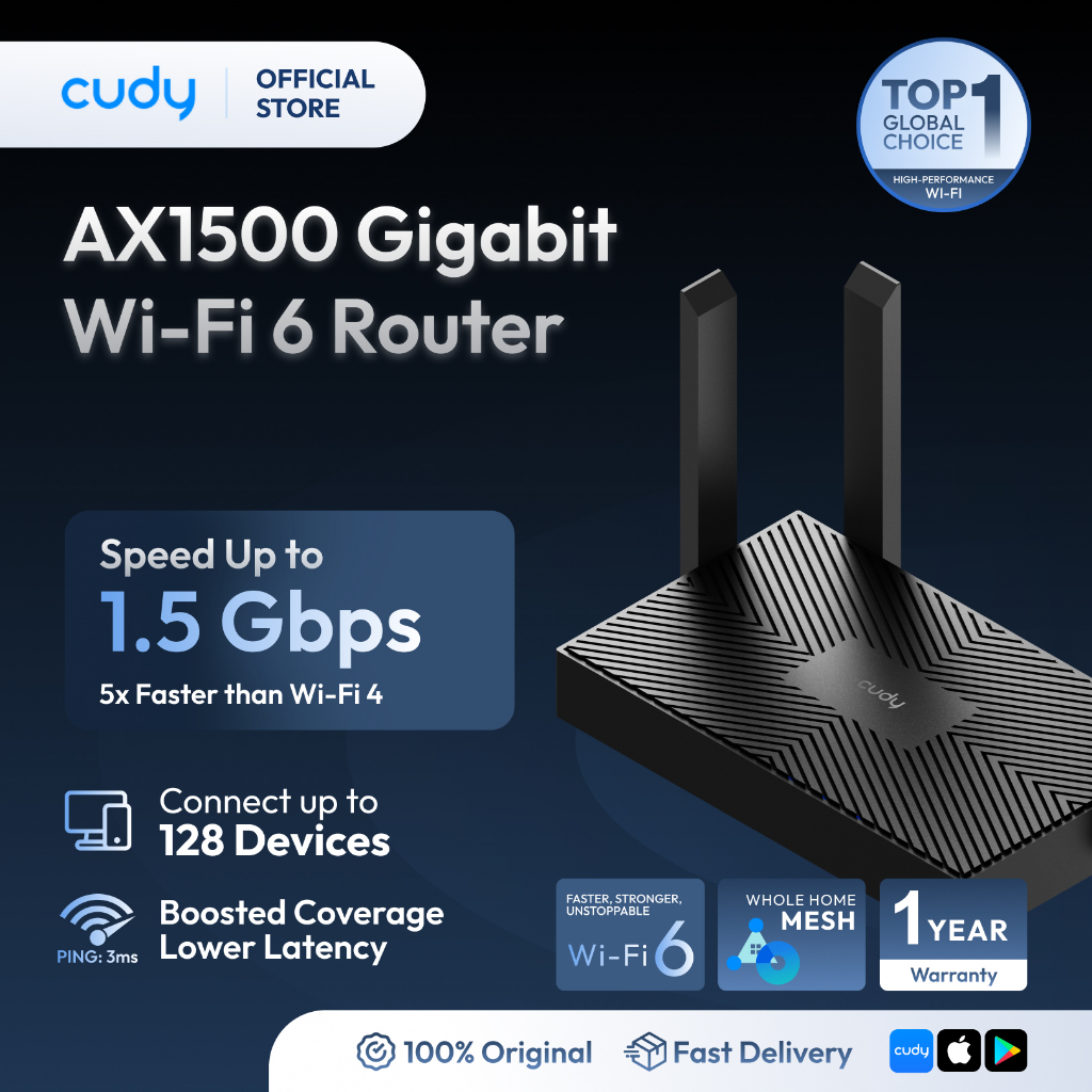 Jual Cudy WR1500 Cudy WR1500 WiFi 6 Router AX1500 Dual Band – Internet ...