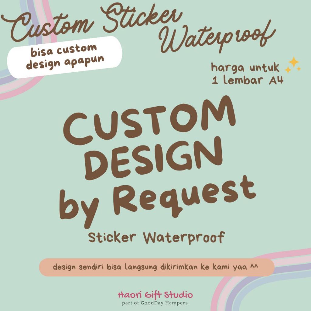 Jual Custom Sticker Waterproof / Vinyl Bebas Design Apapun ukuran A4 ...