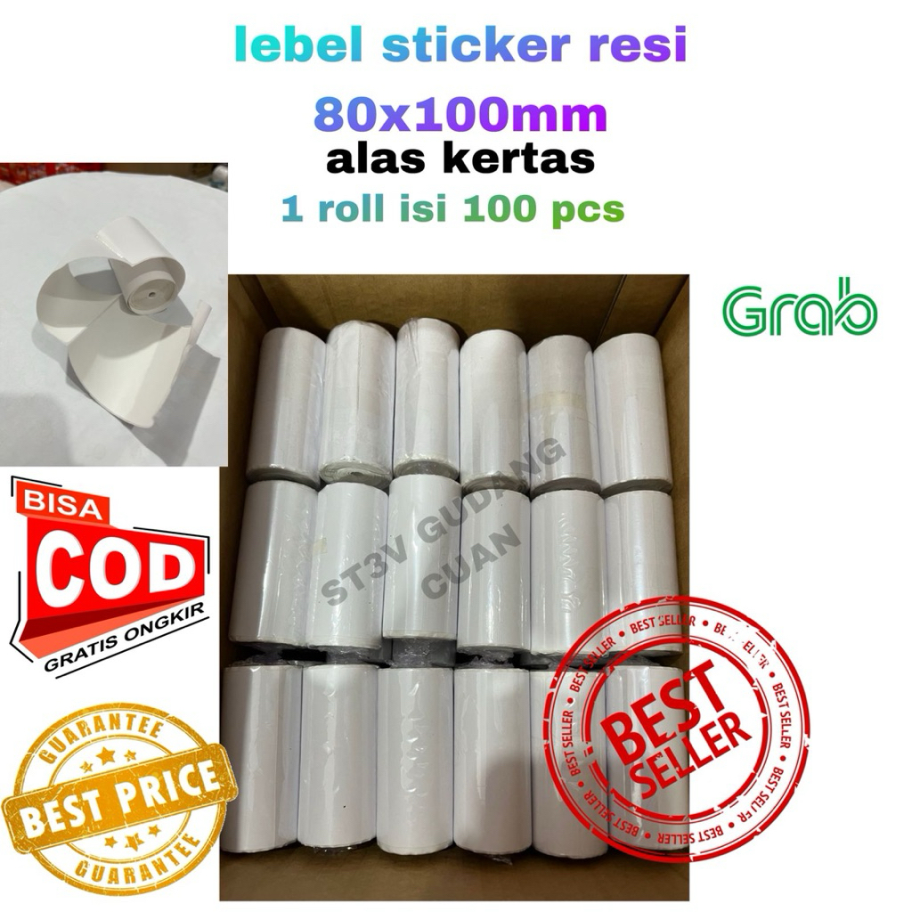 Jual Stiker Label Barcode Thermal 78 x 100mm Label Thermal Barcode Resi ...