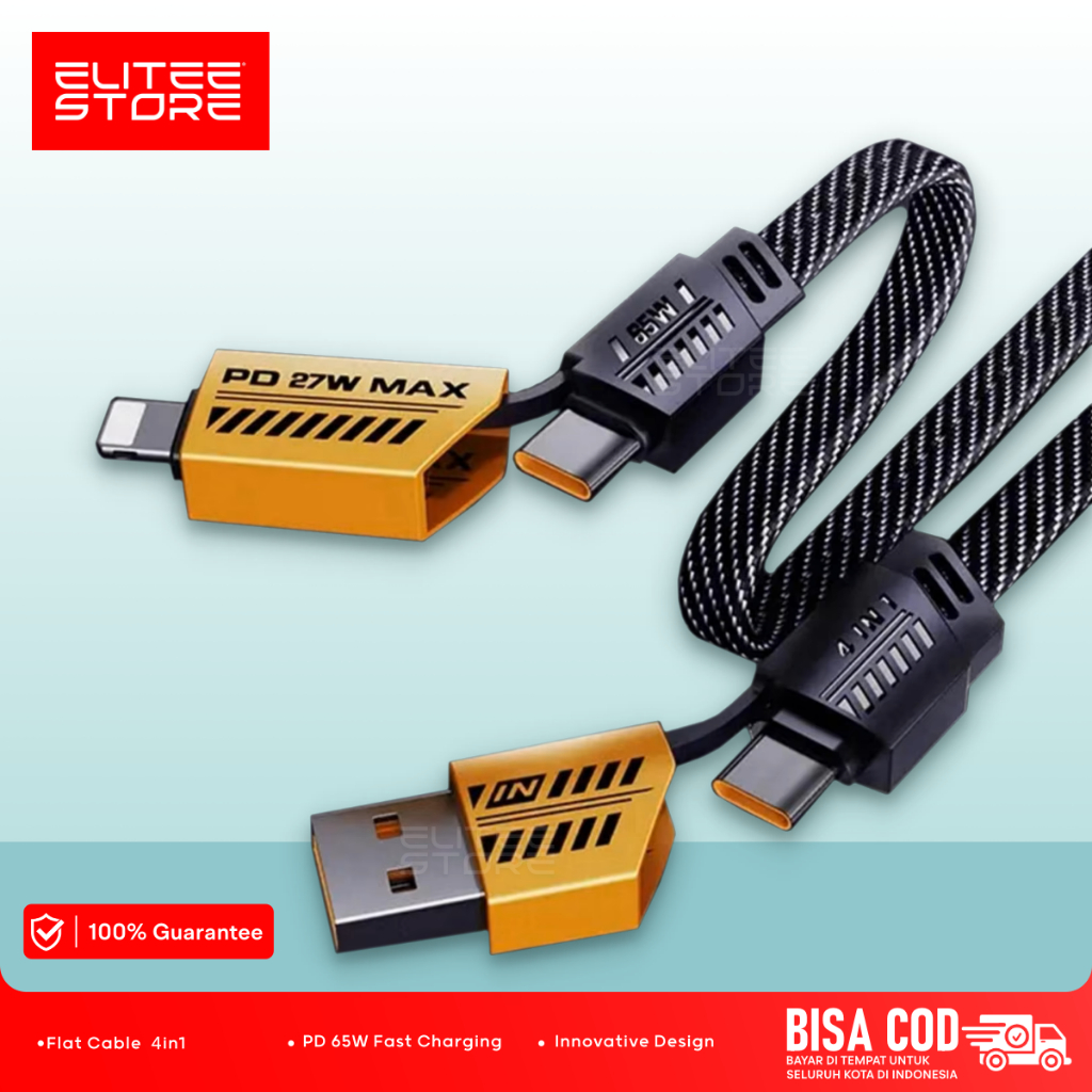 Jual [ COD ] Kabel Data 65W 4 in 1 Convertible Metal Fast Data Cable ...