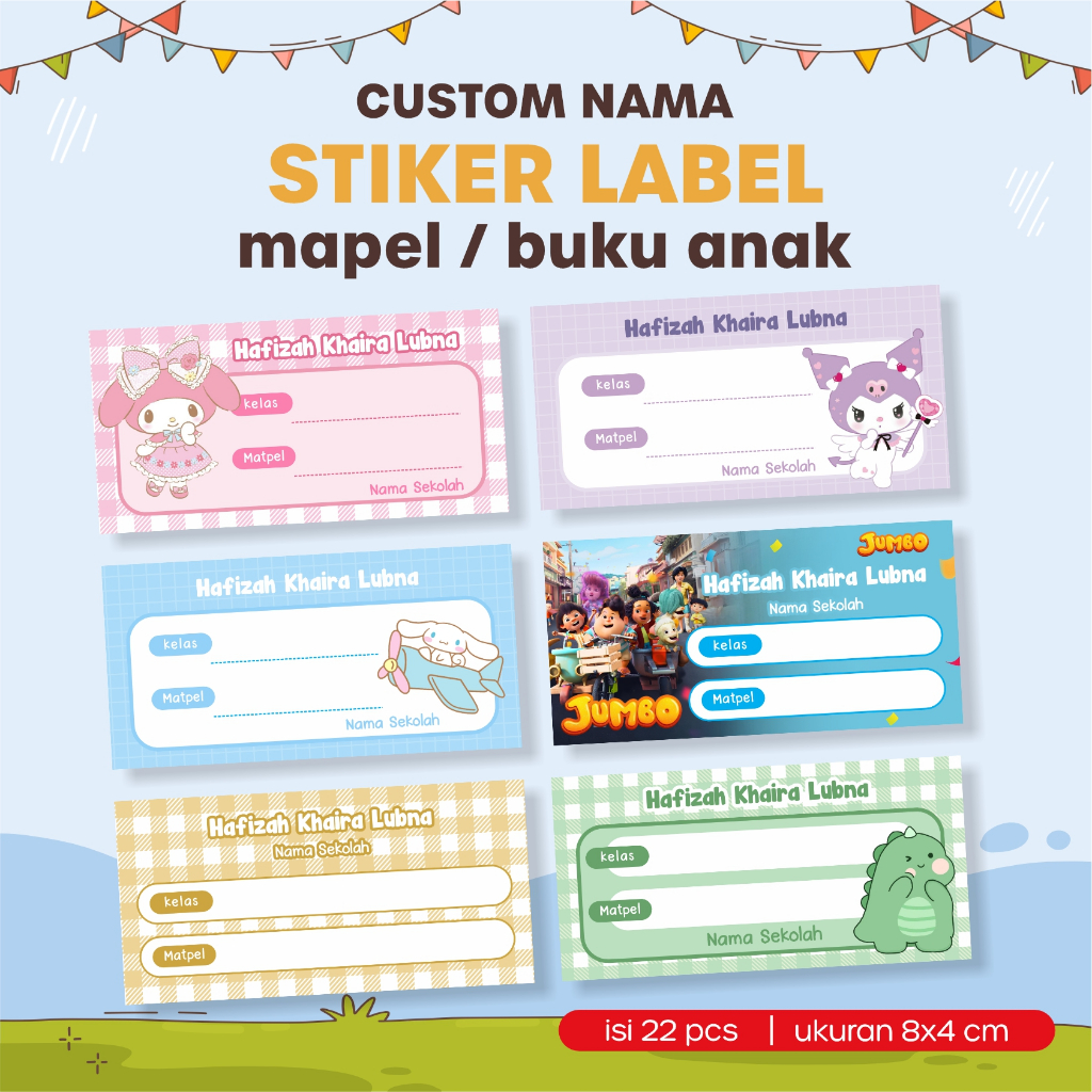Jual (SORT PRINT) Stiker Custom Nama Stiker Nama Buku Pelajaran Isi 45 ...