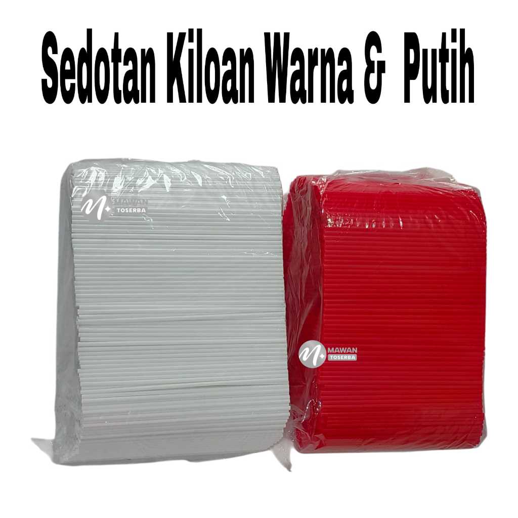Jual Sedotan Plastik Lurus Panjang 23 Cm Warna dan Putih 1 KG | Shopee ...